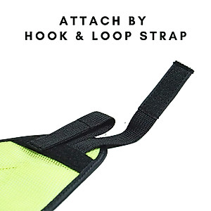 Vincita Reflective Yield Symbol with Hook & Loop Strap - High Visibility for Safety at Night - Safety Reflector for Bike Rack, Stroller, Backpack, Car Rack - Reflective Accessories (Green/Orange)