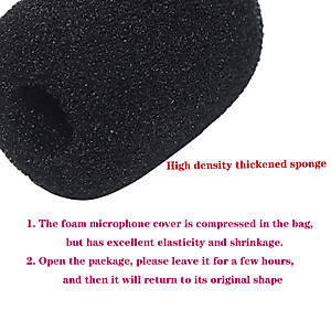 30 Pack Black Mini Lapel Headset Microphone Windscreens Foam Cover