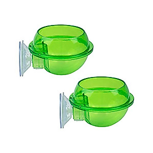 AUEAR, 2 Pack Reptiles Suction Cup Feeder Chameleon Feeding Food Cricket Bowl Water Dish Gecko Ledge Supplies Accessories for Gecko Lizard Bearded Dragon