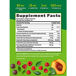 Nature's Truth Vitamin B Complex Gummies | 48 Count | with B-Vitamins, L-Carnitine & Ashwagandha | Vegan, Non-GMO & Gluten Free Supplement