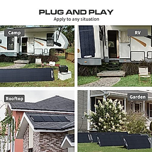 VDL Portable Solar Panel SC0201, 200W Monocrystalline Foldable Solar Panel Kit with Adjustable Kickstand, MC-4 Output for Solar Generator Power Station,RV, Outdoor Camping, Off Grid