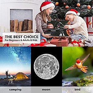 HSL Telescope for Adults & Kids, 70mm Aperture 400mm Focal Length Refractor Telescope for Astronomy Beginners(20x-100x) - Travel Telescopes with Carry Bag and Adapter(White)
