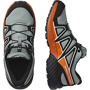 Salomon Speedcross Trail Running Shoes, Wrought Iron/Black/Vibrant Orange, 6 Big Kid