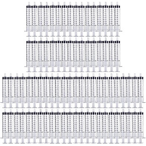 100 Pack 10ml Syringe Without Needle, Graduated Oral Medication Syringes for Labs, Measuring Liquids, Feeding Meds, Watering, refilling, Home Care