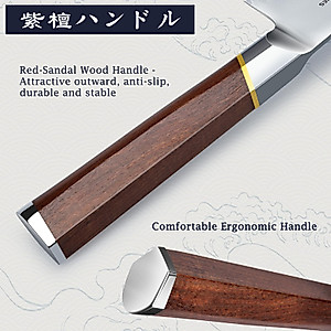 HOSHANHO 8 Inch Japanese Chef Knife, Professional Japanese Super Steel Kitchen Knife, Ultra Sharp Cooking Knife with Ergonomic Wooden Handle for Men and Women