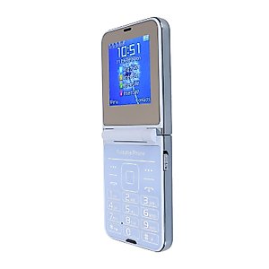 Senior Cellphone 2.6in Big Button Flip Phone 4 SIM Cards Standby for Elderly (Blue)