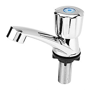 Fdit Water Tap Single Cold Faucet Water Nozzle G1/2 Bathroom Basin Kitchen Sink Rest Room Washing Basin Accessories ABS(Knob Handle)