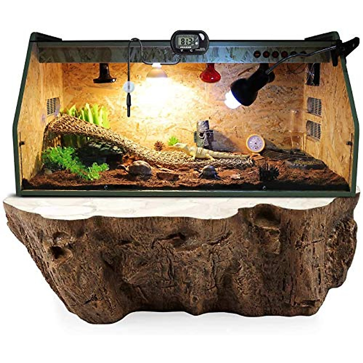 WUHOSTAM 2 Pack 75W White Ceramic Heat Lamp with 1-pcs Digital-Thermometer,Infrared Bulb Emitter Lamp Infrared Bulb for Pet Brooder Coop Chicken Lizard Turtle Snake Aquarium ETL Listed