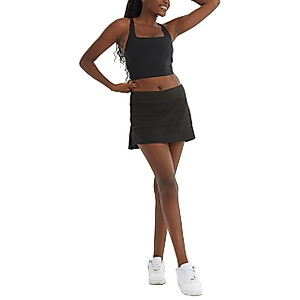 JEGGE Women's Pleated Tennis Skirts with Built-in Shorts & 3 Pockets Workout Running Golf Sports Casual Skorts (Black, M)