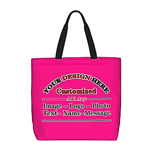 Custom Personalized Tote Bag Custom Bags For Work Travel Shopping Women Shoulder Handbag Customize Tote Bags Gift With Your Team Logo Text Image Photo Name