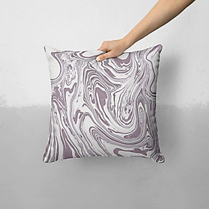 iiRov Marbleized Swirling Dark Purple - Custom Decorative Home Decor Indoor or Outdoor Throw Pillow Cover Plus Cushion Set for Sofa, Bed or Couch (Pillow CASE Cover Plus Cushion)