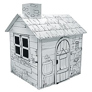 Adventure Awaits! Kids Cardboard Farm Playhouse - Color, Draw, and Customize - Great for Playtime and Arts-and-Crafts Time