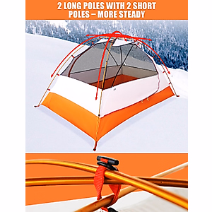 AYAMAYA 4 Season Backpacking Tent 2 Person Camping Tent Ultralight Waterproof All Weather Double Layer Two Doors Easy Setup 1 2 People Man Tents for Backpacker Outdoor Hiking