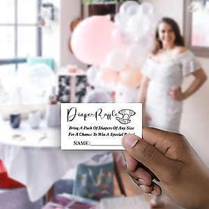 Tesedupoole Diaper Raffle Sign,Diaper Raffle Baby Shower Game Kit (1 Standing Sign + 50 Guessing Cards),Baby Showers Decorations,Card for Baby Shower Game to Bring a Pack of Diapers-XN06