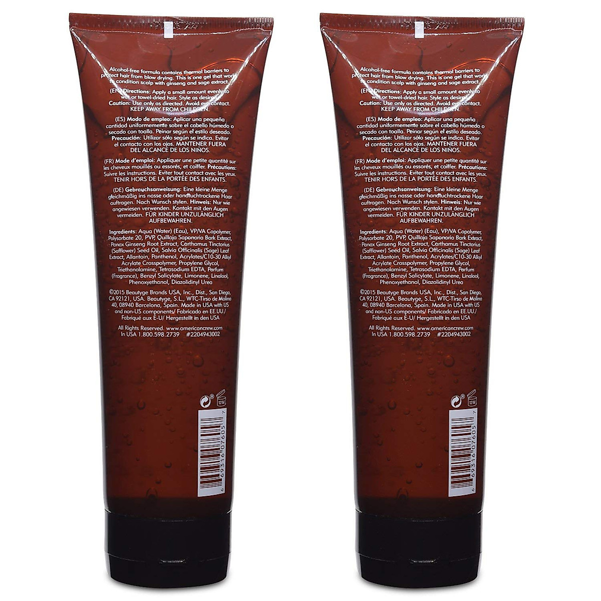 AMERICAN CREW Classic Light Hold Styling Gel 250ml / 8.45fl.oz. (Pack of 2)