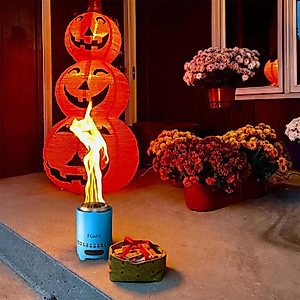 FQARX Tabletop Fire Pit, Low Smoke Mini Fire Pit, Indoor&Outdoor Mini Portable Personal Fireplace, Fueled by Pellets or Wood, Stainless Steel, with Travel Bag