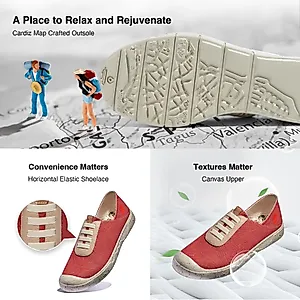 UIN Women's Fashion Sneakers Lightweight Walking Casual Slip Ons Comfortable Canvas Art Painted Travel Shoes Cadiz Ⅶ Burnt Ochre (9.5)