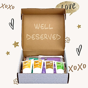 Mother's Day Gift Box Skincare Spa Set. Luxury Spa Gift Set with Hand Mask & Foot Peeling Mask for Working Hands Lotion Gift Set for Hardworking Women & Men! Moisturizing Healing Skincare Kit.