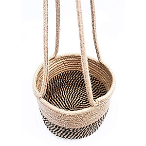 RUIZHIXUAN Hanging Planter Basket Jute Rope Woven Plant Hangers Indoor Hanging Plant Holder Up to 7" Pot Macrame Modern Storage Organizer Home Decor (Jute)
