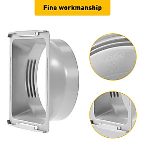 5.9 In Portable Air Conditioner Exhaust Hose Coupler Summer Portable A/C Connector Window Adapter Square Mobile A/C Coupler Connector for Air Conditioning Exhaust Duct, Square to Round(2 Pieces)