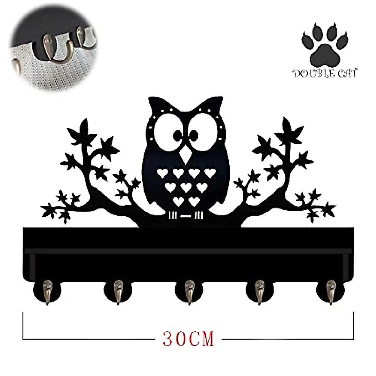 Doublecat Owl Animal Big Hook with Shelf for Lover Coat Clothes Holder Christmas Gift DIY Mould Wonderful Holder Wall Decorative Gift Kids Winter Style