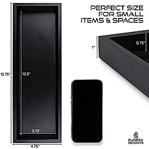 Black Wood Tray - Vanity, Bathroom Toilet Tank Tray, Countertop Organizer, Perfume or Jewelry Storage, Candles or DIY Decor Projects and Centerpieces
