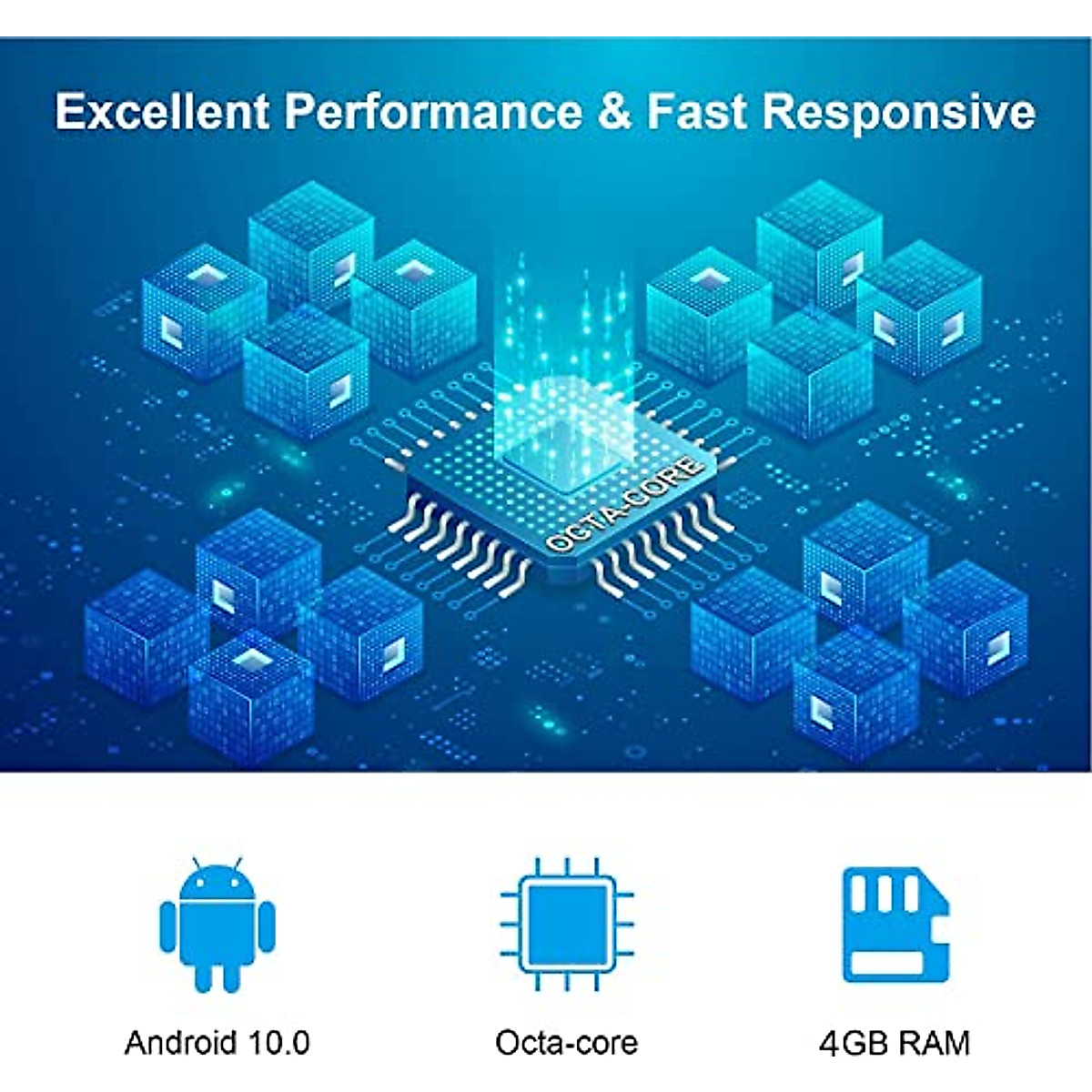 HOTIPS Android 10 Tablet 10.1 inch 4GB RAM 64GB Storage Octa-core Processor 5000mAh Battery,1280x800 IPS HD Touchscreen Tablets, 2MP+5MP Camera, Support 4G Phone Call, 2.4G Wi-Fi, Bluetooth 4.2