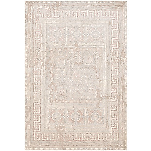 Mark&Day Area Rugs, 5x7 Herblay Global Rose Area Rug, Camel Beige Grey Carpet for Living Room, Bedroom or Kitchen (5'1" x 7'3")