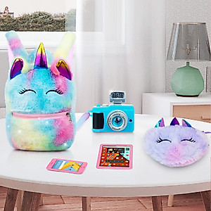 ZITA ELEMENT 7 Pcs 18 Inch Girl Doll Clothes and Accessories - 18 Inch Doll Clothes with Fanny Pack Toy Tablet Phone Camera and Kids Unicorn Backpack - Best Gift for Girls (No Doll)