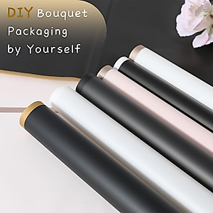 20 Sheets Flower Wrapping Paper, Translucent Bouquet Wrapping Paper Waterproof DIY Crafts Florist Supplies Packaging Paper, Wrapping Paper for Flower Bouquet Gift Packaging, Wedding Birthday Black