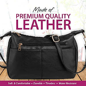 katloo Vegan Leather Handbags Messenger Bag Crossbody Purse for Women Hobo Bag Tote Purse Ladies Satchel with Shoulder Strap (Black)