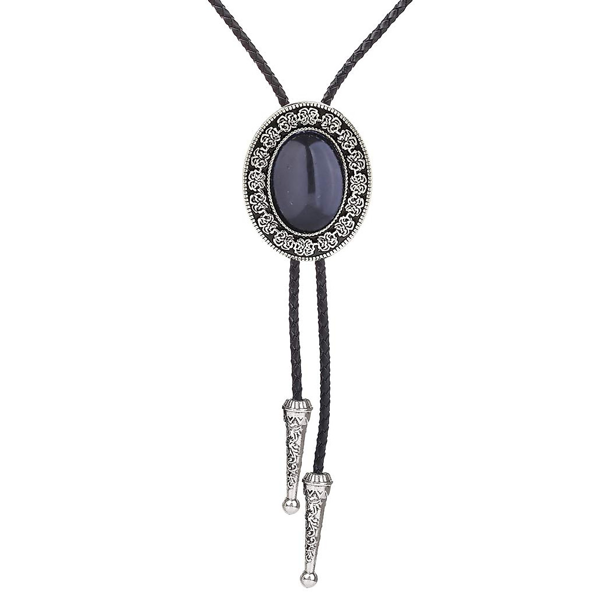 Chericom Store Bolo Tie Vintage Style Alloy Fashion Bolo Tie Bow Tie for Mens (Black Onyx), Medium