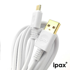 Ipax 2X 6 Ft Hi-Speed Fast White Micro-USB Charging Cable Cord Compatible with Samsung Galaxy J2 Prime Core J4+ J6+ J8 S6 S7 Huawei Mate SE Huawei Honor 8X Xiaomi Redmi Note 6 Pro Blu Vivo XL4 Studio