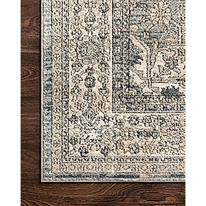 Loloi II Teagan Collection TEA-04 Sky/Natural 11'-6" x 15', 25" Thick, Area Rug, Soft, Durable, Neutral, Woven, Low Pile, Non-Shedding, Easy Clean, Living Room Rug