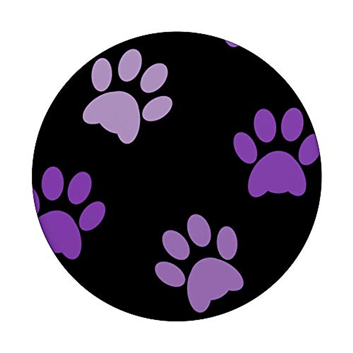 Black Paws Design Phone Pop Up Holder Cute Purple Paw Print PopSockets PopGrip: Swappable Grip for Phones & Tablets