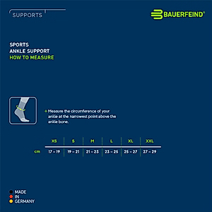 Bauerfeind Sports Ankle Support - Breathable Compression (Black, Small/Left)