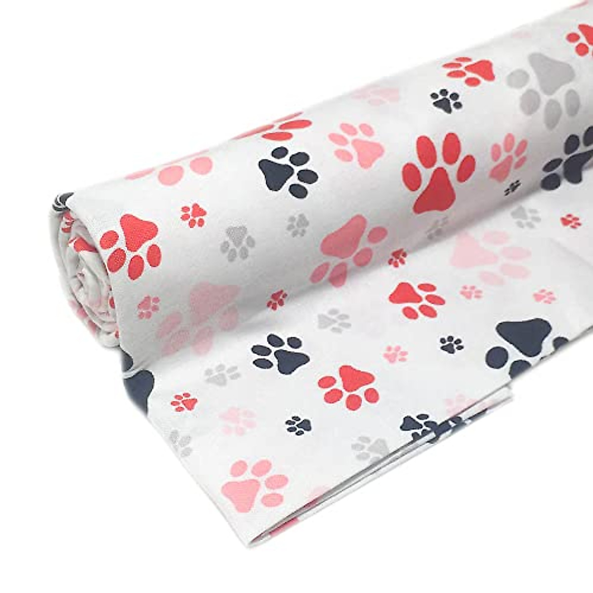 1 Yard - Animal Paw Cotton Fabric (Great for Quilting, Sewing, Craft Projects & More) (color76)