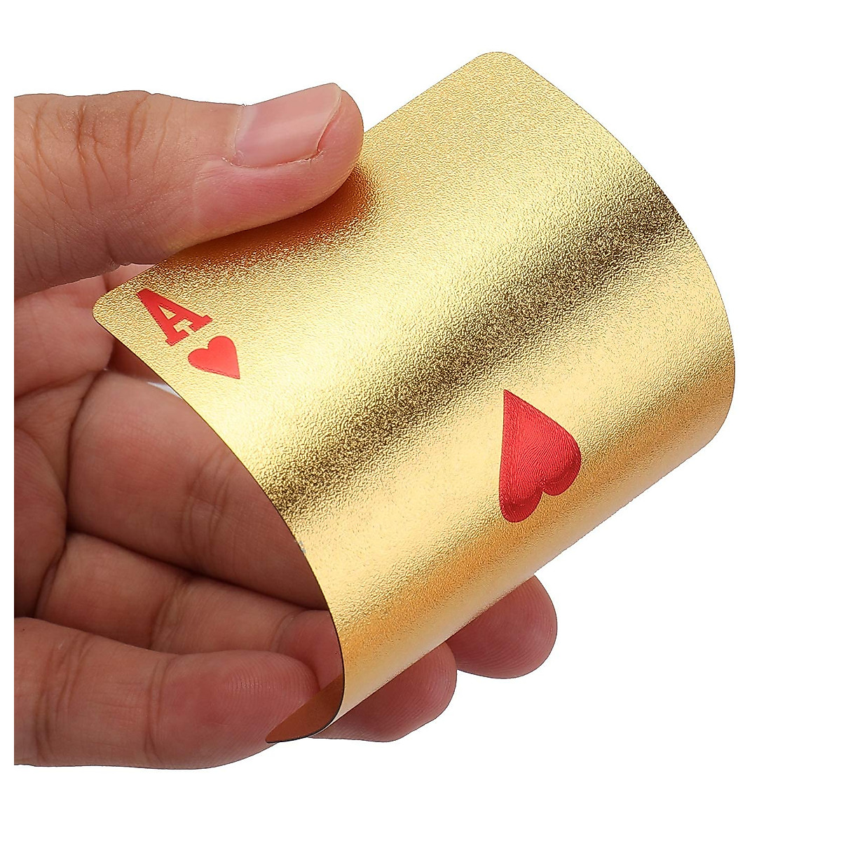 Jucoan 6 Decks of Playing Cards, Waterproof Plastic Poker Cards, Gold Foil Playing Cards for Party Game, Poker Size, Standard Index, (2 Gold, 2 Silver, 2 Pink)