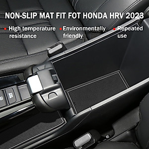 SENSHINE Customized Liners for Honda HRV Accessories 2023 2024 2025 Cup Holder Insert Center Console Liner Door Pocket Non-Slip Anti Dust Pad Premium Interior 15-PC Set (Gray Trim)