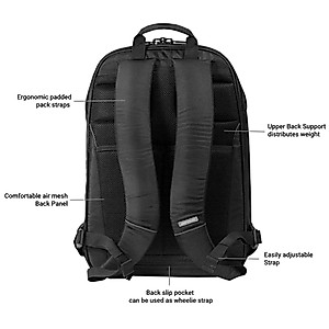 Brenthaven Metrolite Travel Backpack Fits 15.6 Inch Chromebooks, Laptops, Tablets, Plane Carry On Bag - Black, Durable, Rugged Protection from Impact and Compression
