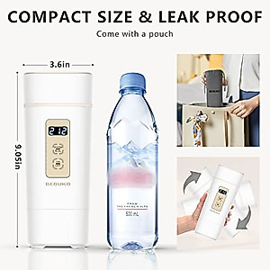 Travel Kettle with Temperature Control 16 Oz Portable Electric Kettle 450ml Portable Kettle Fast Boiling Travel Kettle Boil-Dry Protection Travel Kettle Electric with Pouch Keep Warm For Tea Coffee