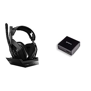 ASTRO Gaming A50 Wireless + Base Station for Playstation 4 & PC - Black/Silver (2019 Version) HDMI Adapter for Playstation 5