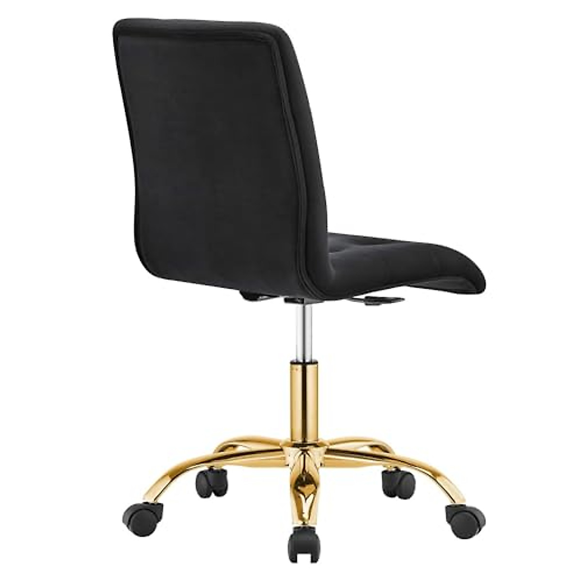 Modway Prim Armless Performance Velvet Office Chair in Gold Black