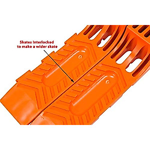 Mytee Products Interlocking Tire Skates for Tow Truck Wrecker Rollback Carrier Safety Orange (4pc Set)
