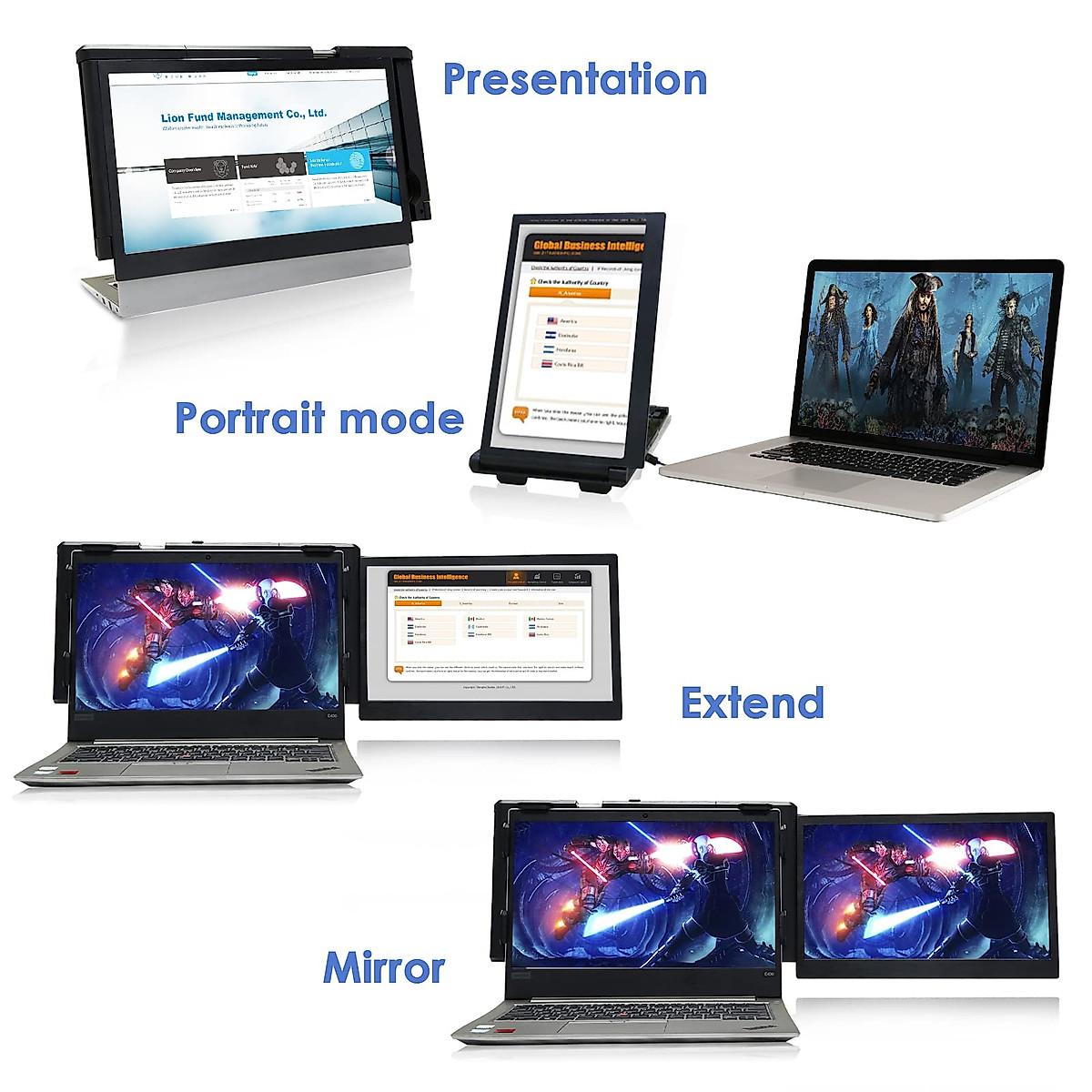 Teamgee Portable Monitor for Laptop, 13.3" Full HD IPS Display, USB HDMI Laptop Dual Screen Extender for Mac, PC, Chrome & Android, Fits All 13.3"-16" Laptops (2022 Version)