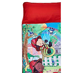 Baby Titi - Toddler Nap Mat with Removable Pillow, Carrying Handle and Strap Closure, Rollup Design, Soft Microfiber for Preschool, Daycare, Travel Sleeping Bag - Ages 2-4 Years (Firefighters)