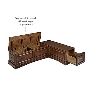 Linon Shipley Backless Nook, Walnut