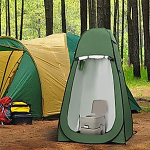 Timilge Portable pop-up privacy tent suitable for outdoor shower, dressing room, sunshade and camping toilet (Green)