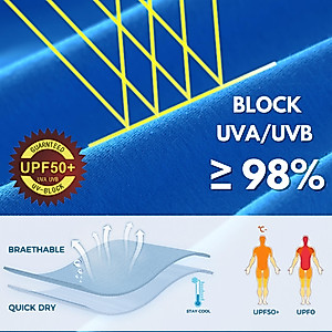 Willit Women's Long Sleeve Cotton Swim Cover Up UPF 50+ SPF Dress Hooded with Pockets Sun Protection Beach Coverup Brilliant Blue M