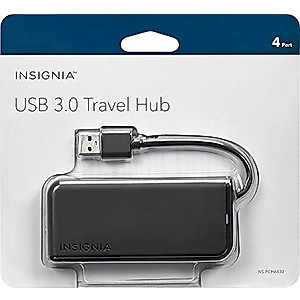 Insignia - 4-Port USB 3.0 Hub - Black